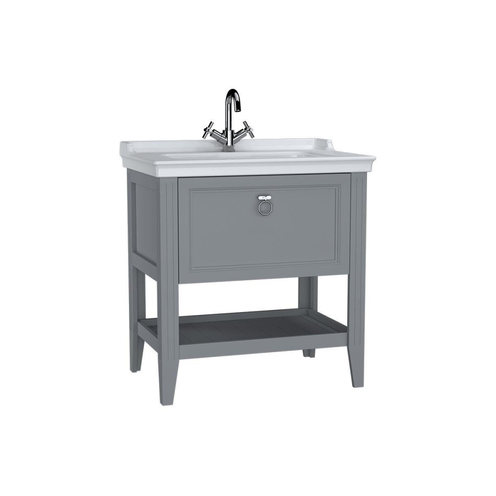 62181 - Vitra Valarte Lavabo Dolabı 80 cm, bir çekmeceli etajerli ...